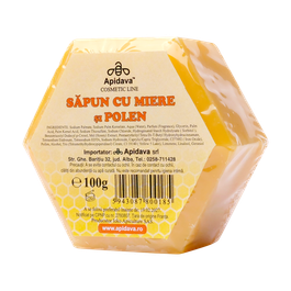 Sapun vegetal hexagonal cu polen 100g Apidava - 13.86 lei| Solaris Plant