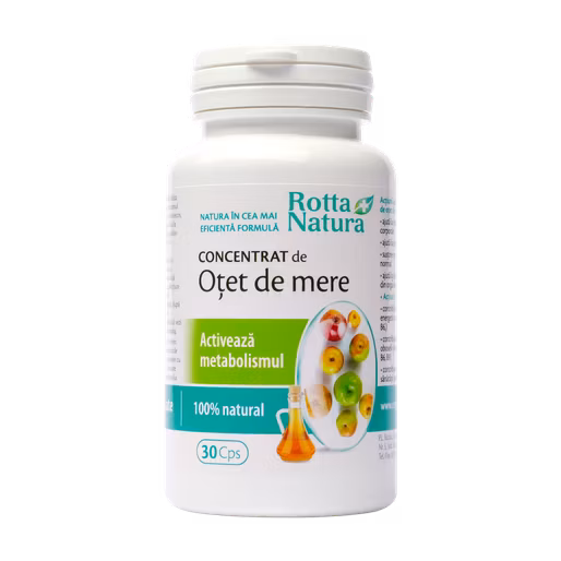 Concentrat otet mere - metabolism activ + vitamina B, E 30 capsule ...